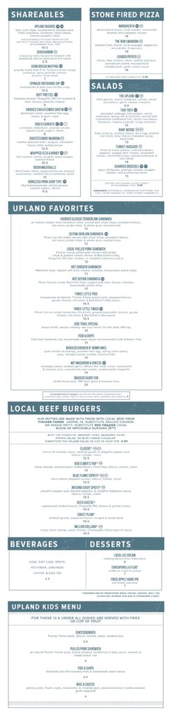 Upland Columbus Summer Menu - Upland Brewing Co
